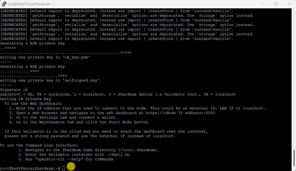 Rekt Fencer on Twitter: "15/ Open CLI validator • cd .shardeum • ./shell.sh • operator-cli gui ...