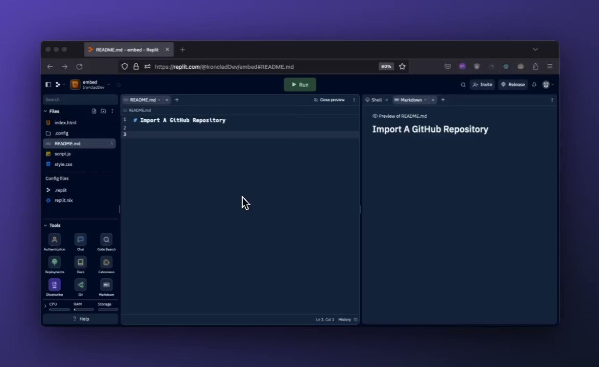 Replit ⠕ On Twitter 3 Github Direct Import If Your Open Source Project Is Meant To Run On