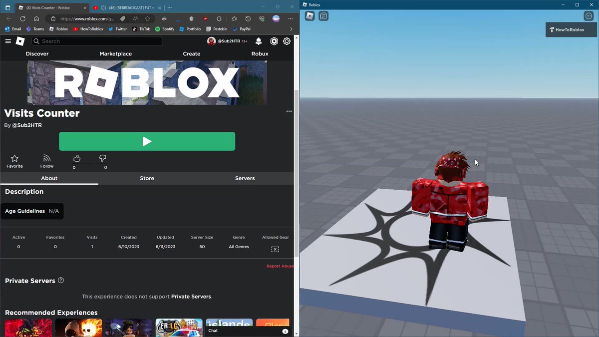 HowToRoblox on Twitter: "Learn how to make a VISITS COUNTER here! #roblox #robloxdev #gamedev # ...