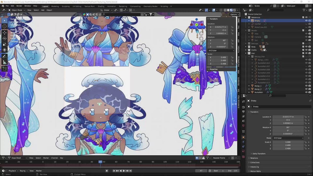 Shin MMD/3D 🪷 Comms OPEN waitlist on Twitter: "RT @Axie_Lotls: 3D Chibi - Hair Modeling ...