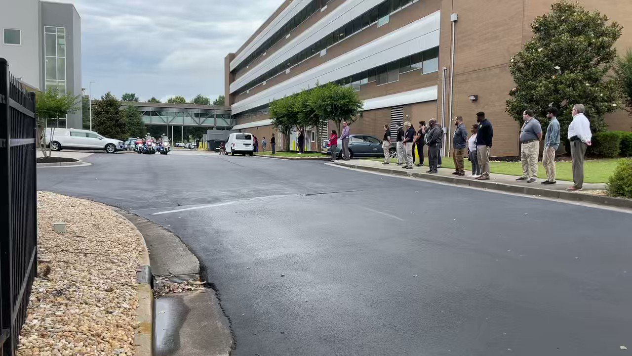 GA Bureau of Investigation on Twitter: "GBI employees line up outside of HQ to view the police ...