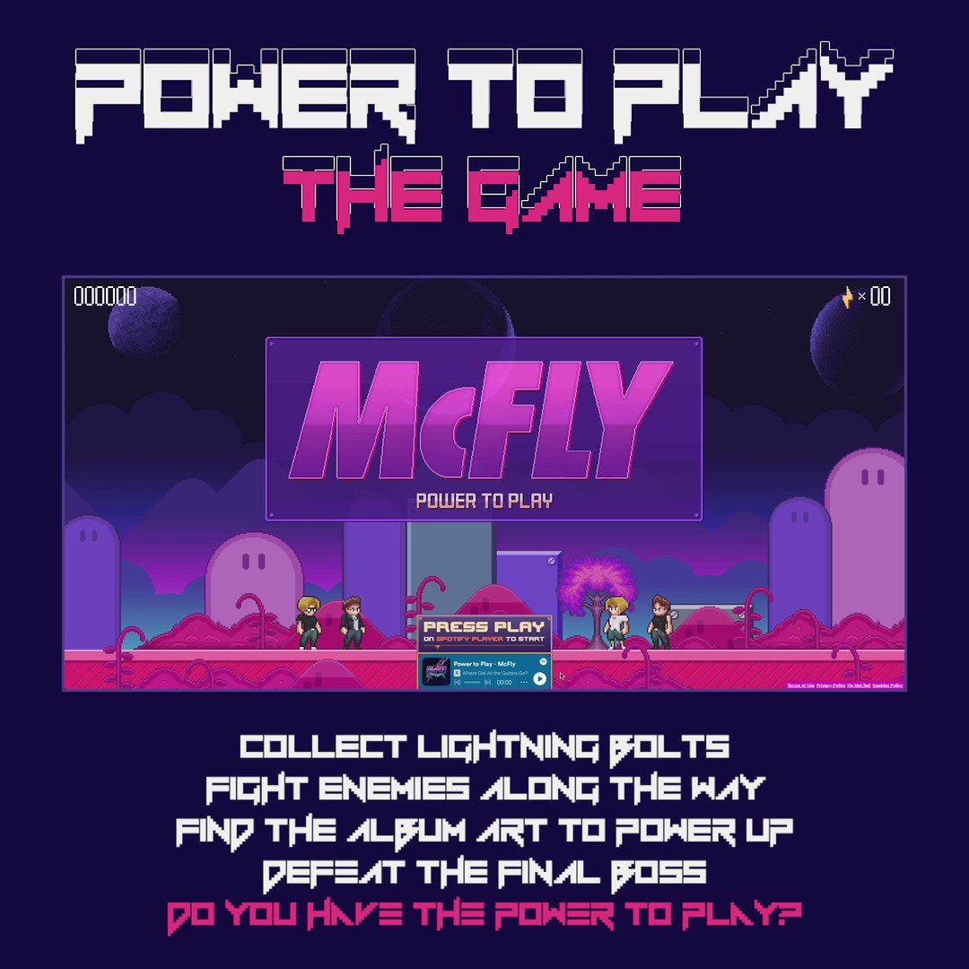 mcfly on Twitter: "Do you have the Power To Play?...👾 We've made a mini-game to celebrate our ...