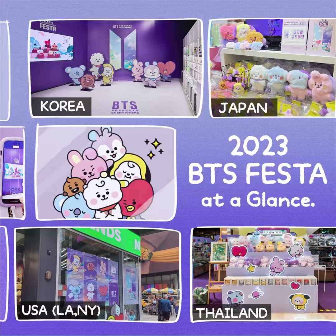 BT21 on Twitter: "BT21 is painting the world purple to make special #2023BTSFESTA memories with ...