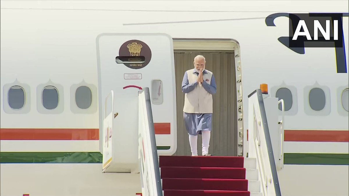 ANI on Twitter: "#WATCH | PM Modi lands in Egypt for the first bilateral visit by an Indian PM ...