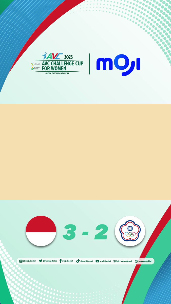 Its MOJI on Twitter: "Kemenangan Indonesia atas Chinese Taipei dengan skor akhir 3-2. Tonton ...