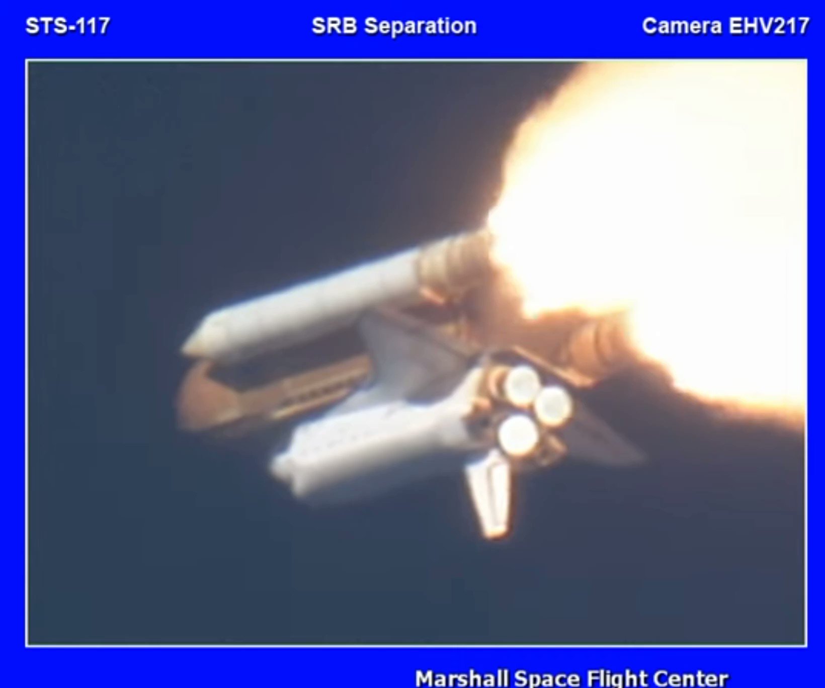 Space Shuttle Booster Separation In Flight