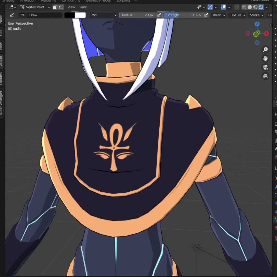 Zel Kanis 🦾 3DVartist (comms open) on Twitter: "I can now paint shadow on my model using vertex ...