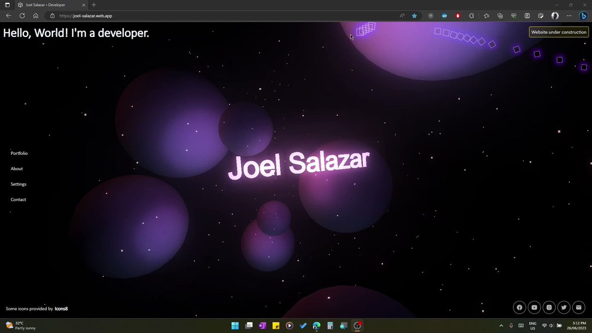 Joel Salazar on Twitter: "I've returned...and with a portfolio website I hastily coded in a ...