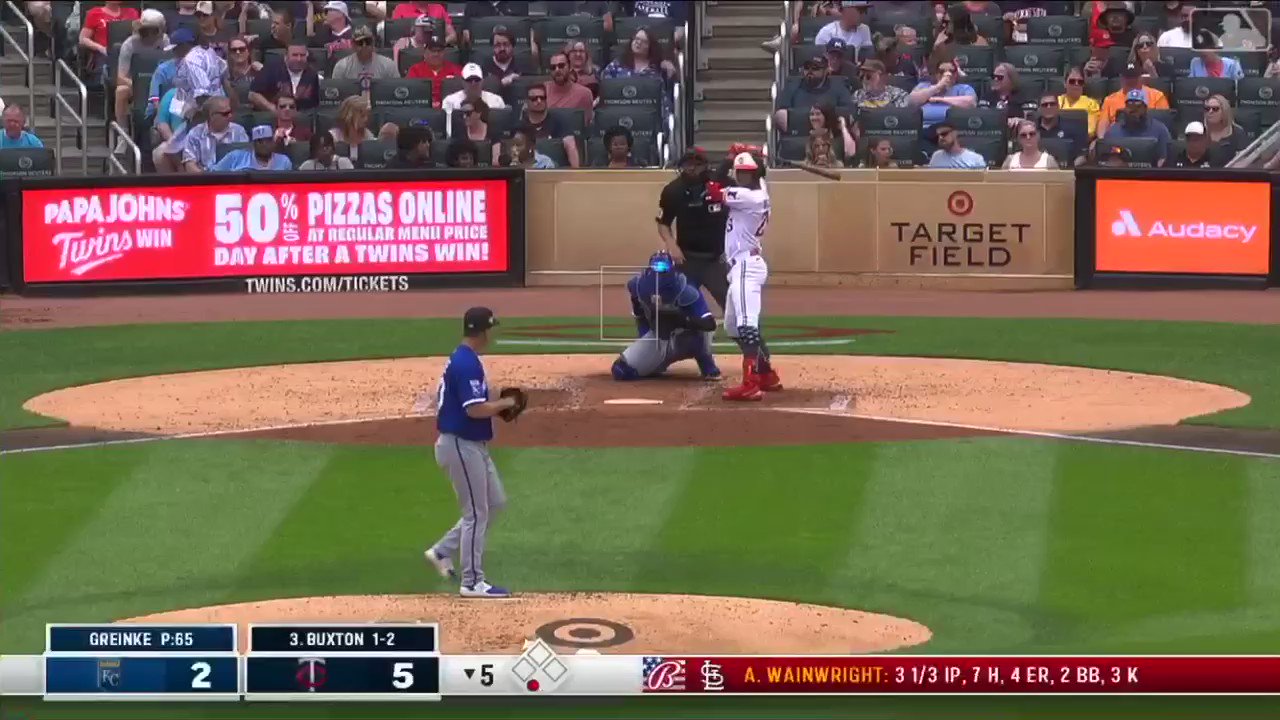 Twins Dingers on Twitter: "Byron Buxton has hit three first pitch home runs this season. May ...
