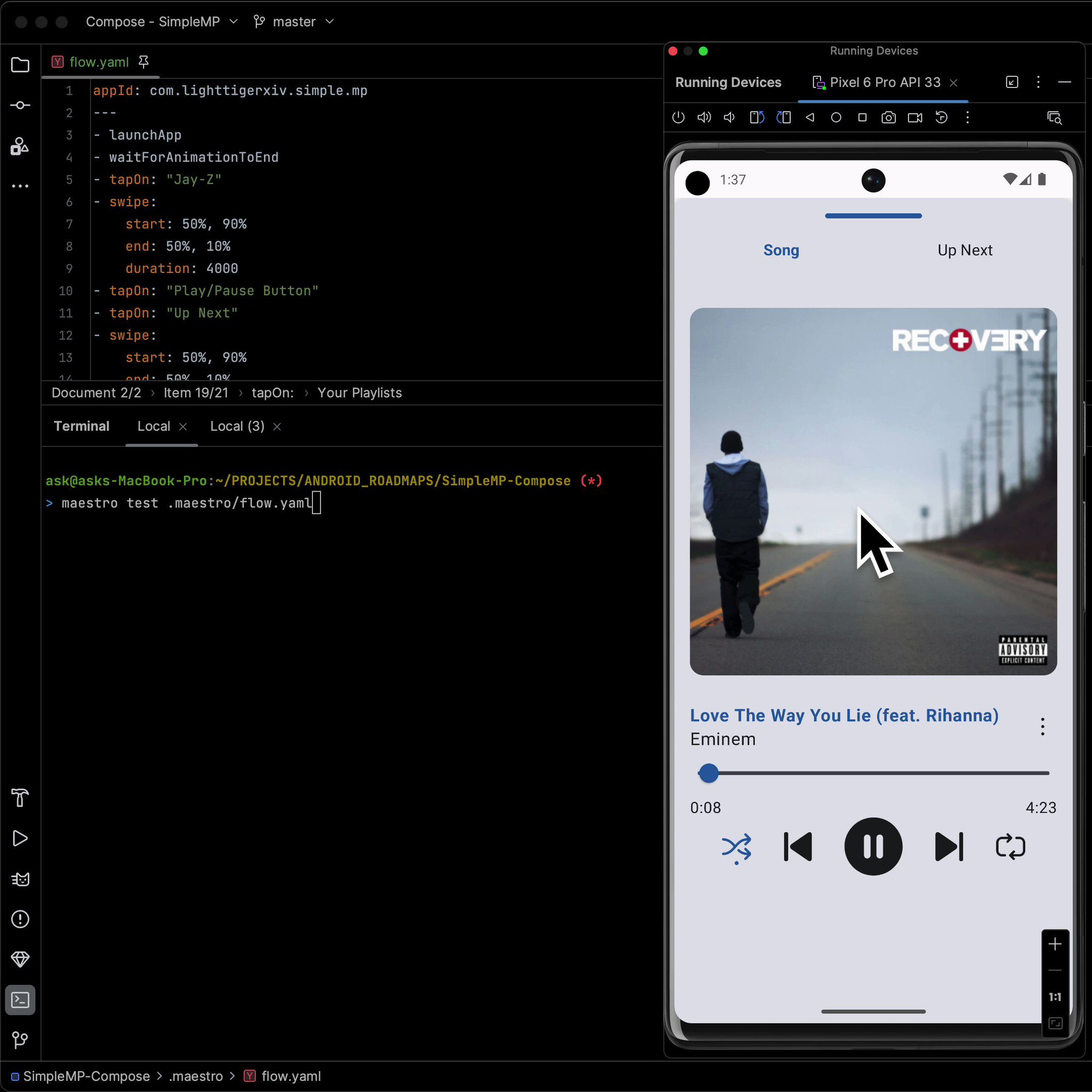 Mobile Dev On Twitter Ui Testing A Simple Music Player App Ui In