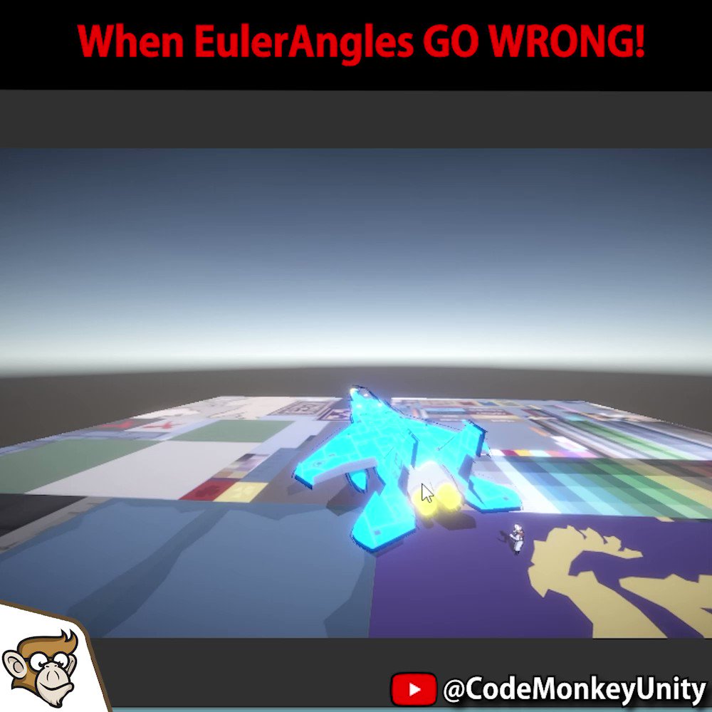 Code Monkey on Twitter: "When EulerAngles GO WRONG! #gamedev #unity3d #indiedev Rotating a Plane ...