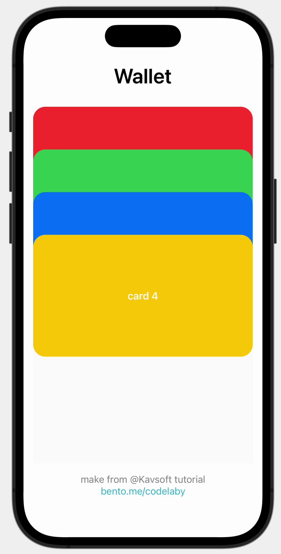 Codelaby on Twitter: "Trasteando con #SwiftUI, recreando un ejemplo de cajón de tarjetas ...