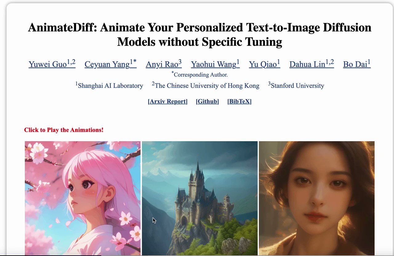Yuwei on Twitter: "We have optimized the memory cost to ~12G, and AnimateDiff can now run on a ...