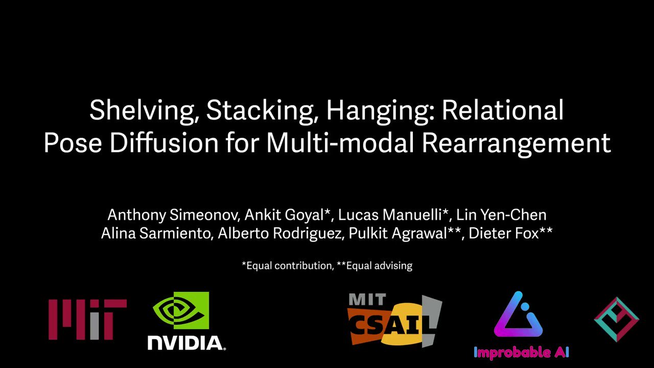 AK on Twitter: "Shelving, Stacking, Hanging: Relational Pose Diffusion for Multi-modal ...