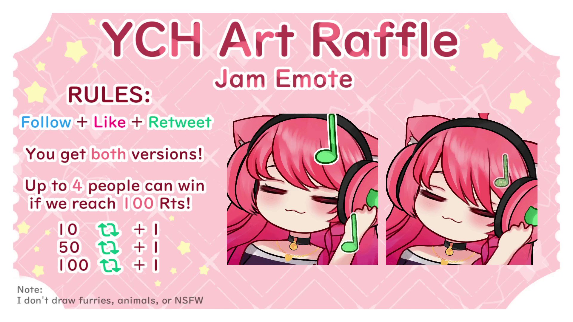 Yukii | Commissions Open! on Twitter: "🎶YCH Art Raffle🎶 Hello friends! 💖 I've decided to start ...
