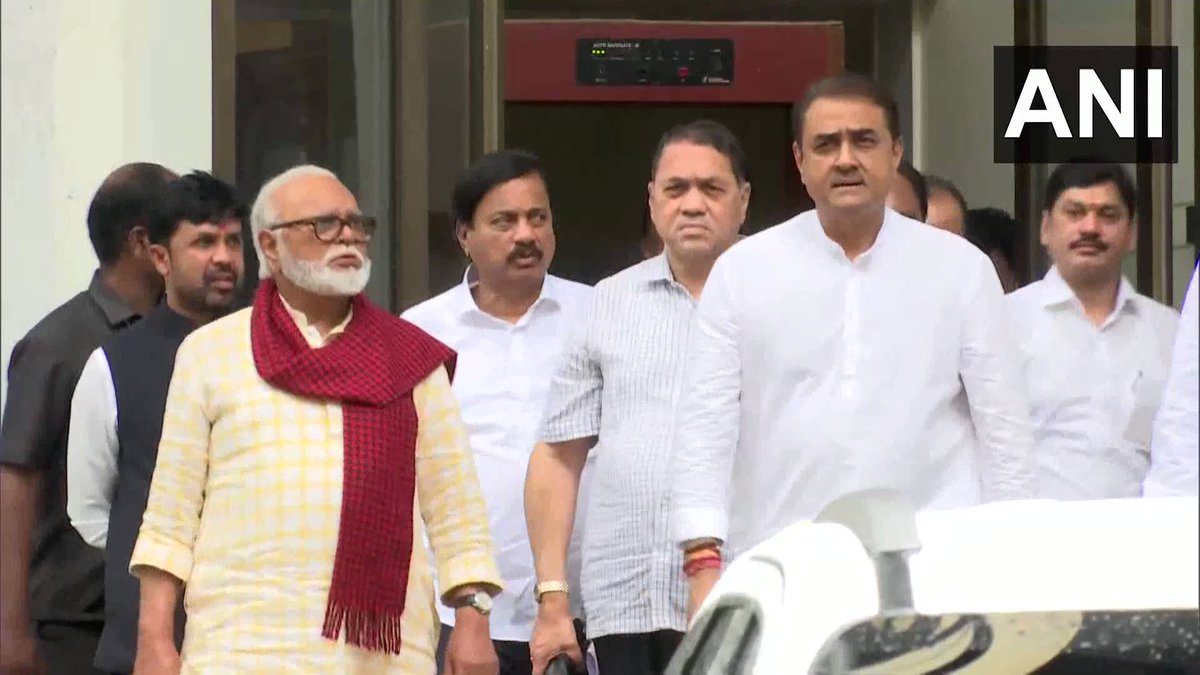 ANI on Twitter: "Mumbai | Maharashtra Deputy CM Ajit Pawar along with Praful Patel, Chhagan ...