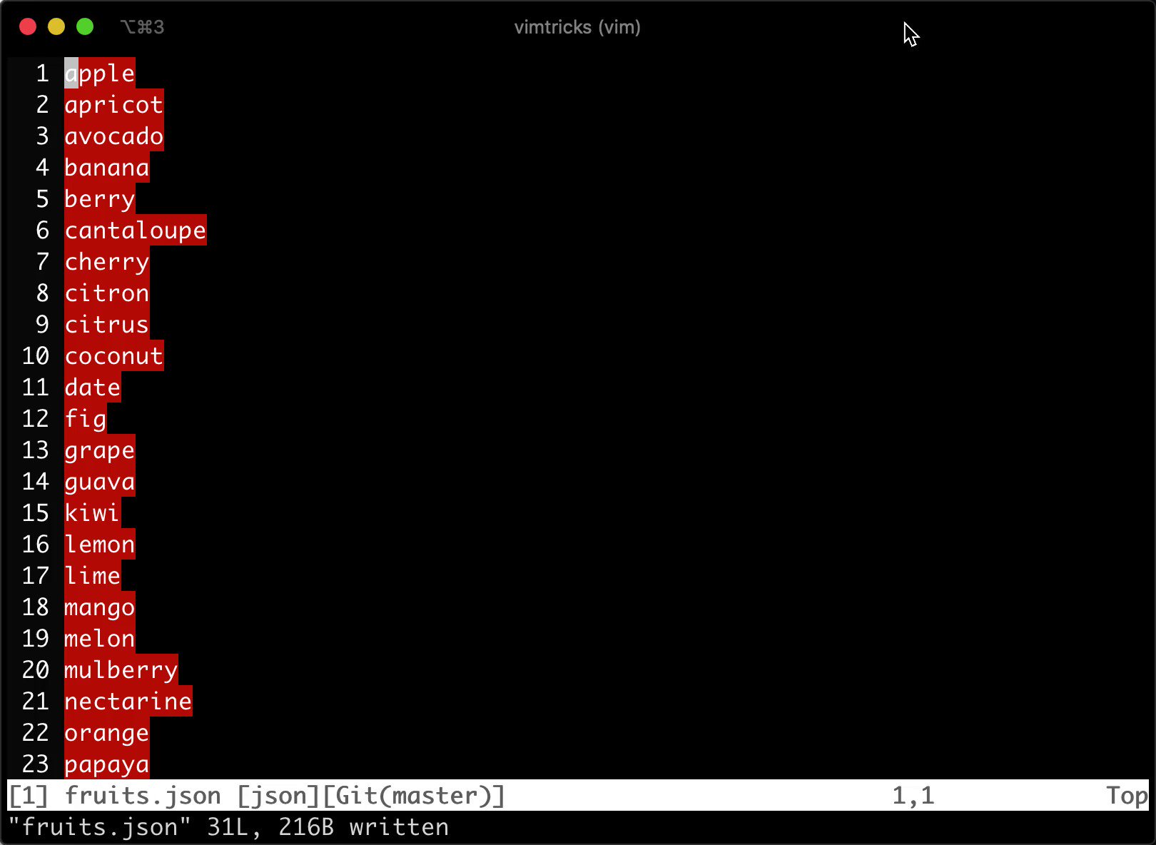 Vimtricks On Twitter Use Norm To Perform A Normal Mode Command On Every Line Of The File 👉