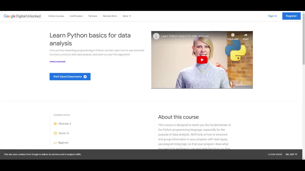 Hasan Toor On Twitter 2 Learn Python Basics For Data Analysis This Course Is Designed To