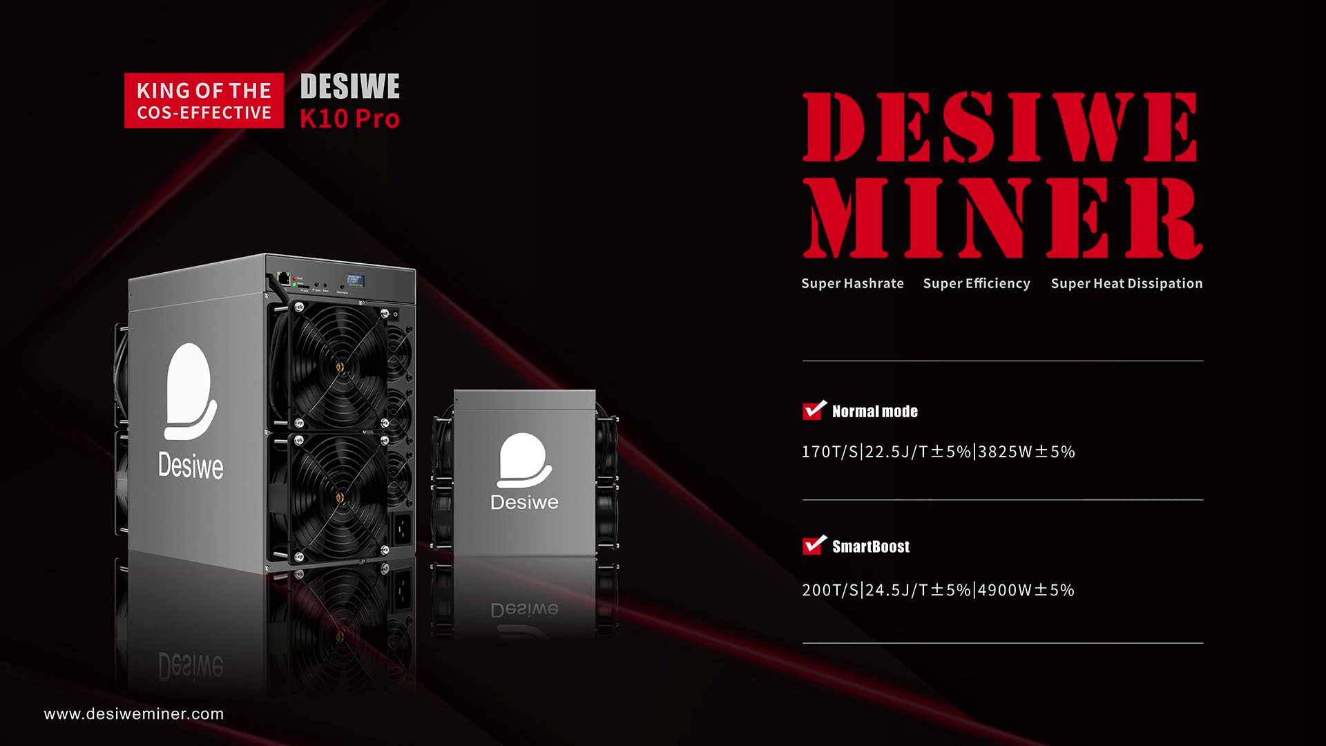 DesiweMiner on Twitter: "#DesiweMiner K10Pro runs stably in a 50+ °C environment even in ...