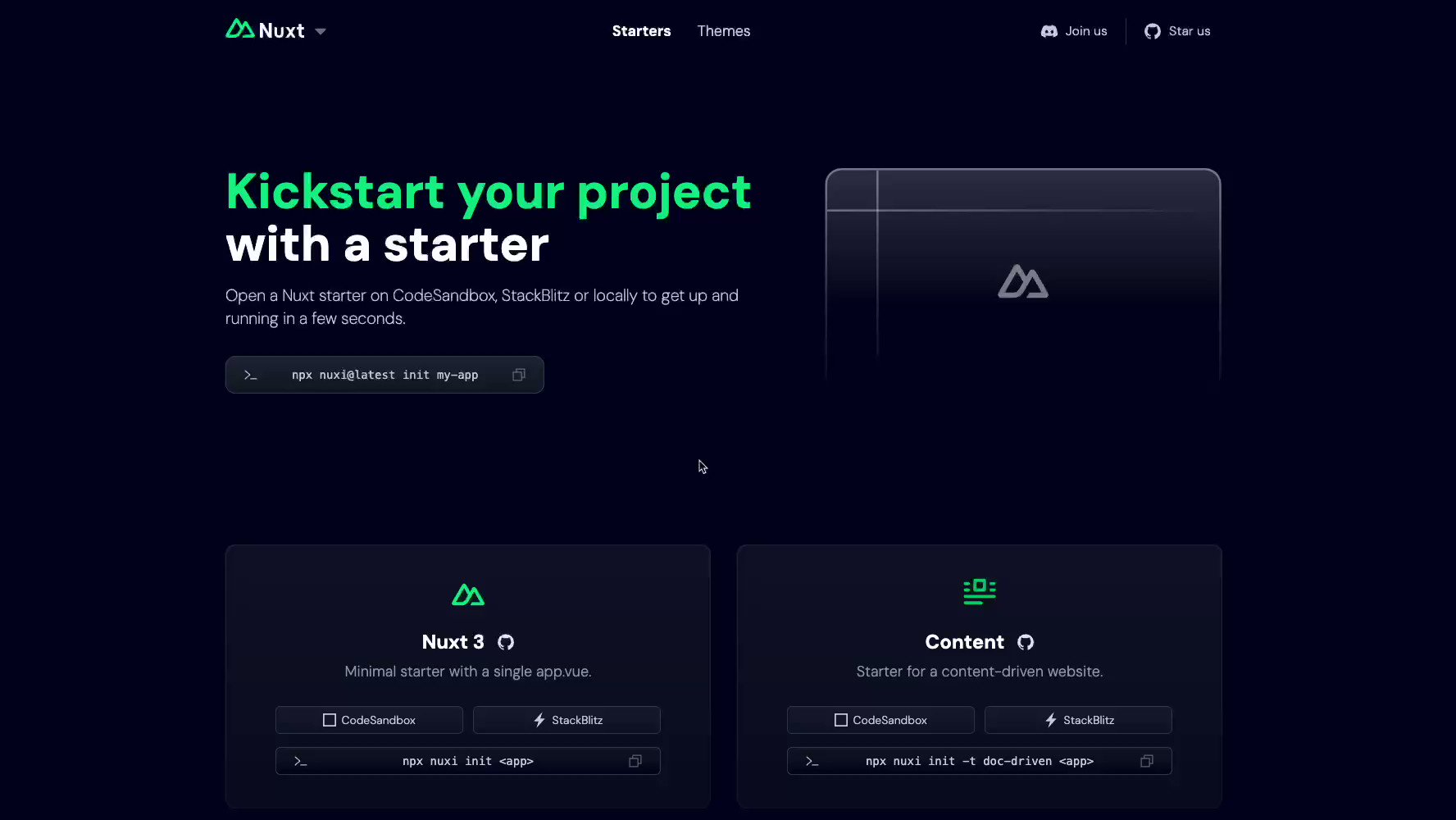 Nuxt on Twitter: "https://t.co/myMnUo2LoY has a fresh look with more themes to start from 💚 ...