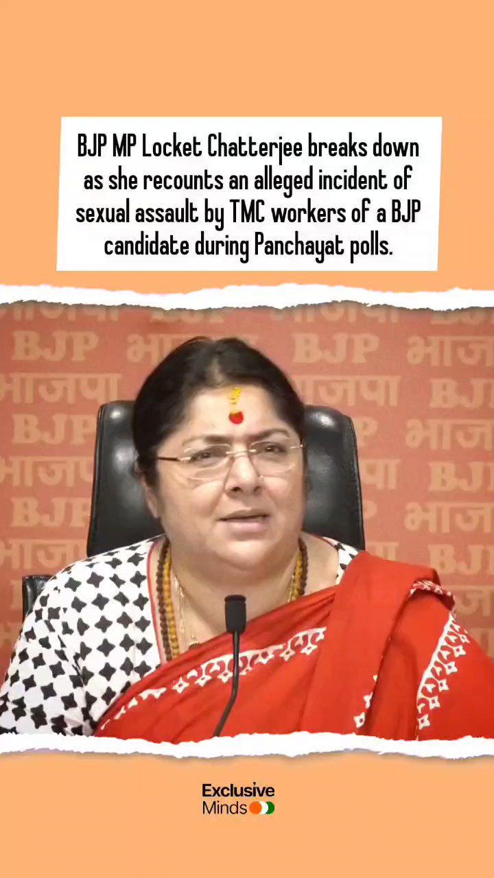 Exclusive Minds on Twitter: "BJP MP Locket Chatterjee breaks down as she recounts an alleged ...