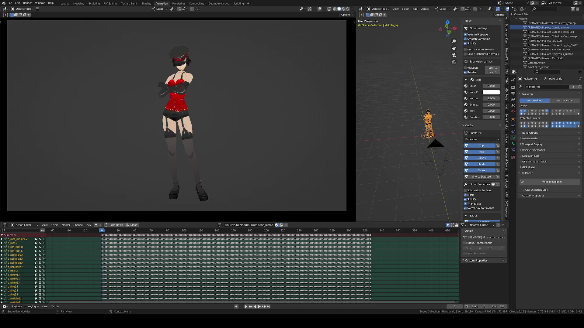 Mokujin Hornywood🔞 on Twitter: "Building a re-target animation gallery for some of my models ...