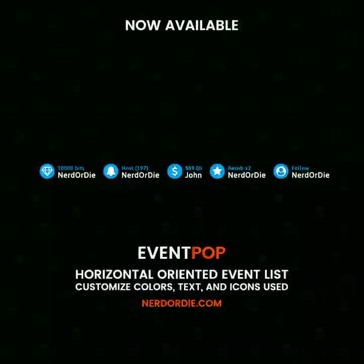 Nerd or Die on Twitter: "Introducing EventPop, a horizontal event list for @StreamLabs ...