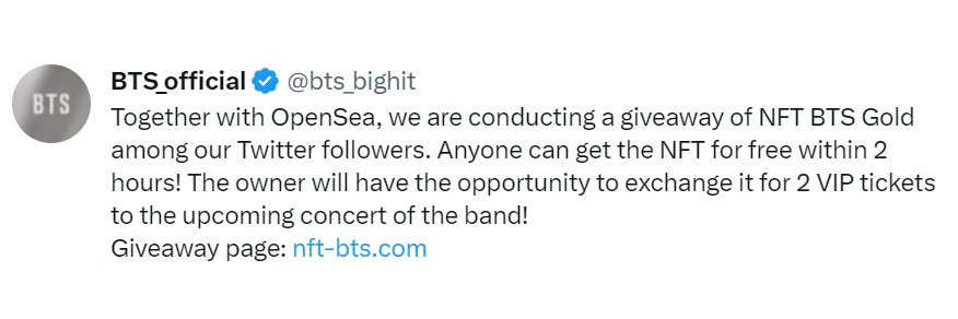 @monson_eduardo/Free NFT from BTS / Twitter