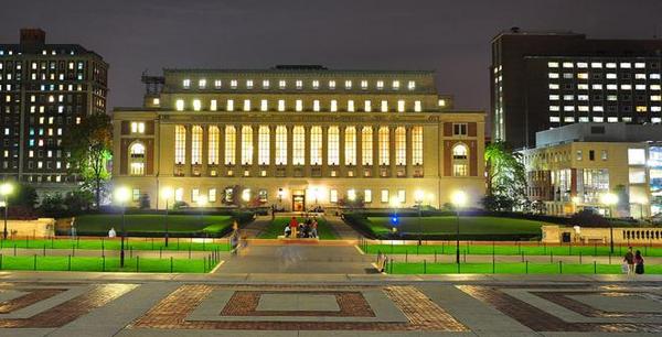 Columbia University Campus At Night
