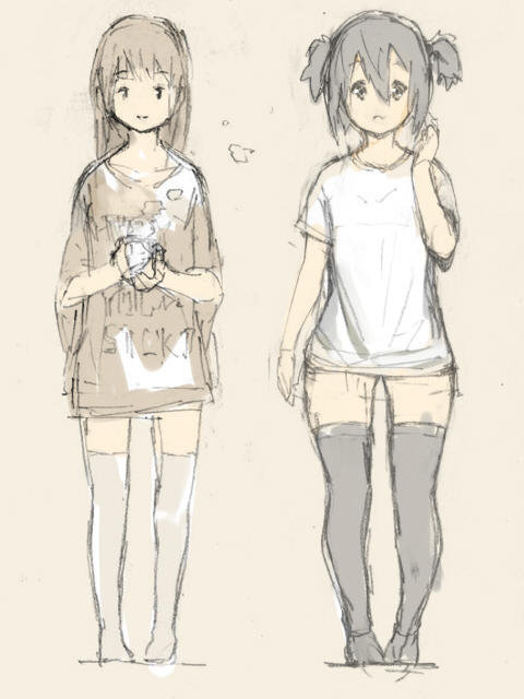 loundraw / FLAT STUDIO on Twitter: "概念として存在してる感じの2つの絵柄 http://t.co/okuqYHEh" / Twitter