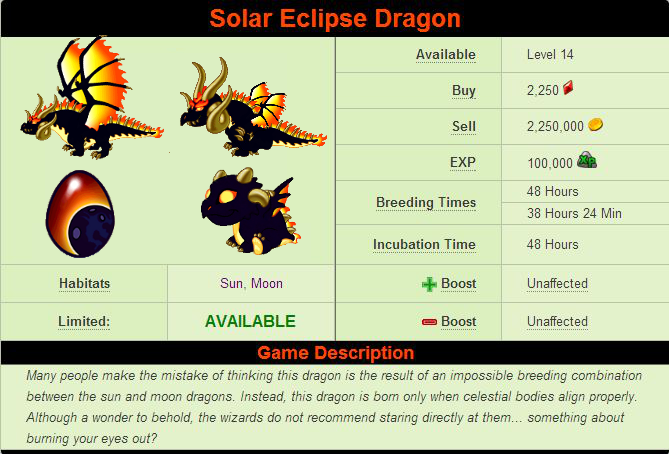 Sun Dragon Dragonvale Breeding Guide