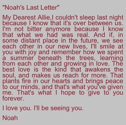 The Notebook Noah Quotes Kenny Jones On X: "Noah's Last Letter To