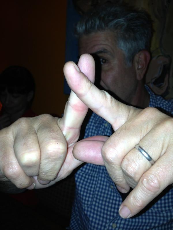 Joe Rogan on Twitter: "Dear Korean friends, @Bourdain is saying this finger position is ...