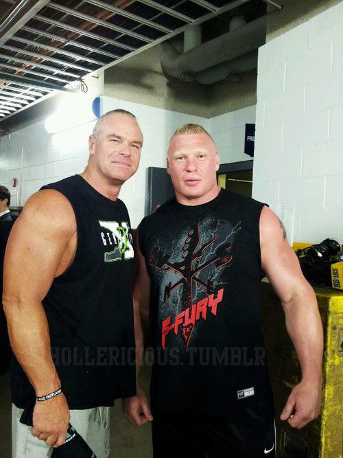 Brock Lesnar in his natural habitat at a farm show getting ready for ...