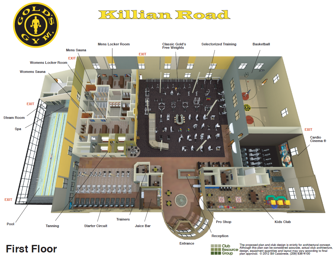 Golds Gym Floor Plan Layout Wellness Gold's Gym