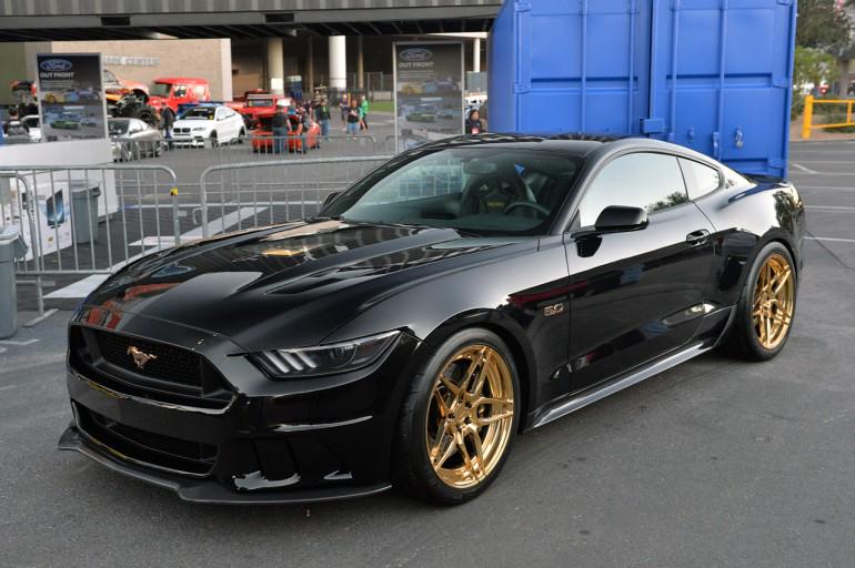 Black Mustang Gold Rims