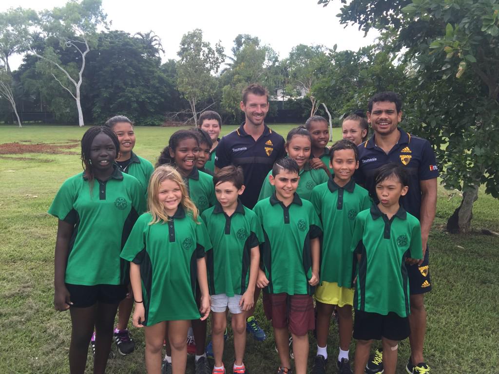 Cyril rioli & @brendanwhitex are having a great time with the kids at ...