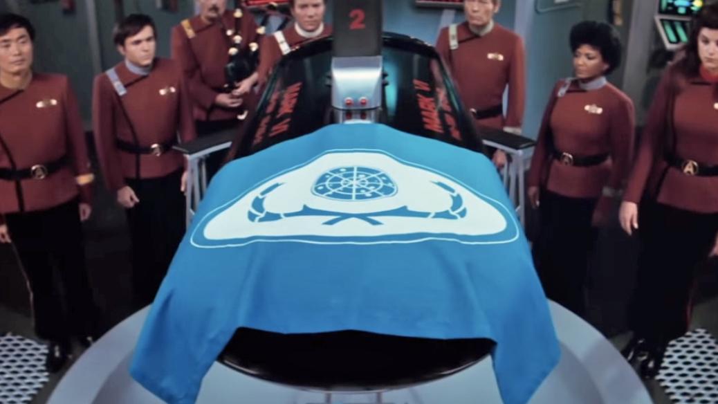 We're all crying over the spock funeral scene in 'wrath of khan ...