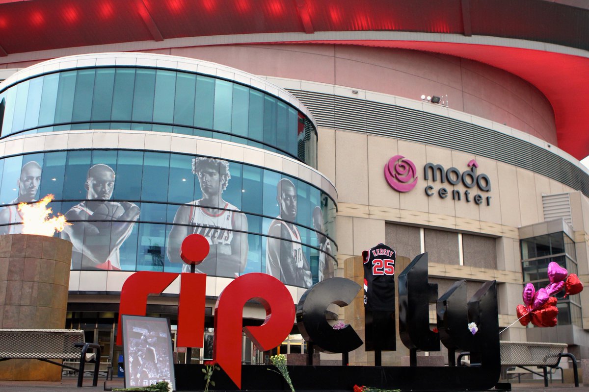 A small JK25 memorial has emerged in front of the Rip City sign on the ...