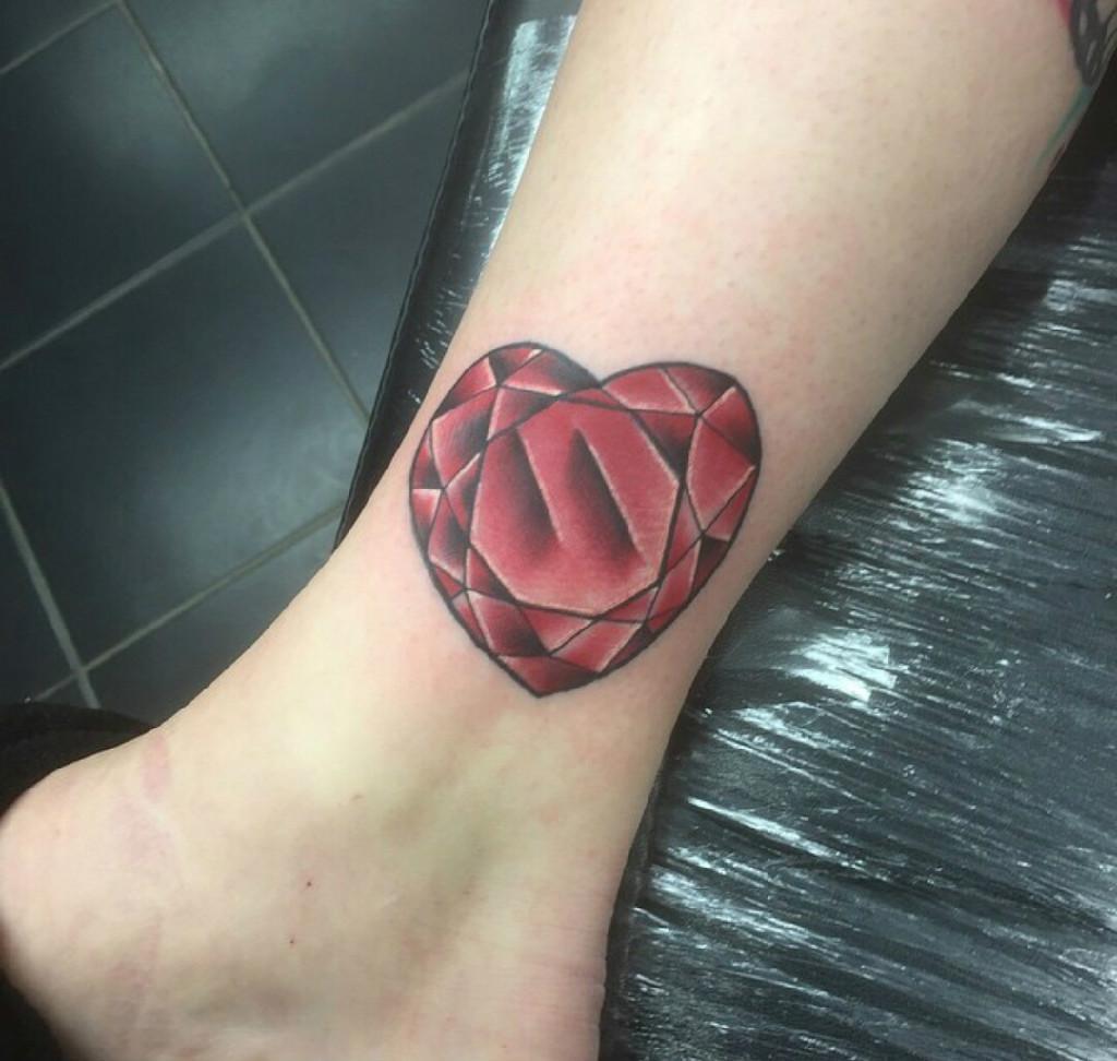 Ruby Heart Tattoo