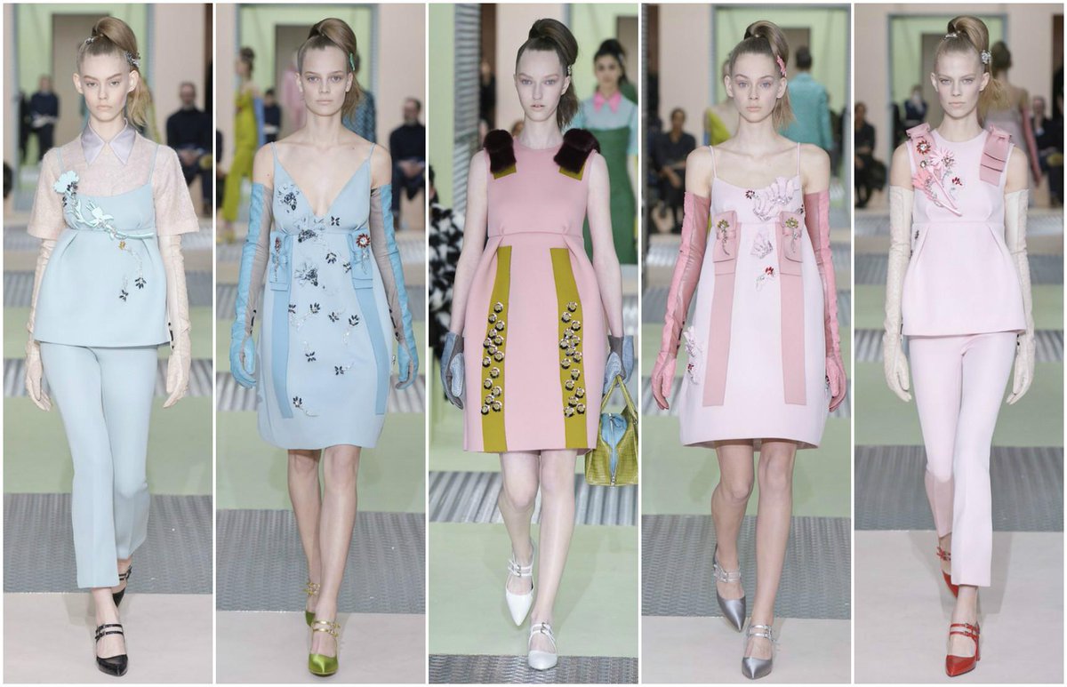 Prada dives deep pastel color palette FW collection MFW | Zanna Roberts ...