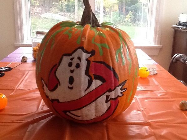 Ghostbusters Painted Pumpkin