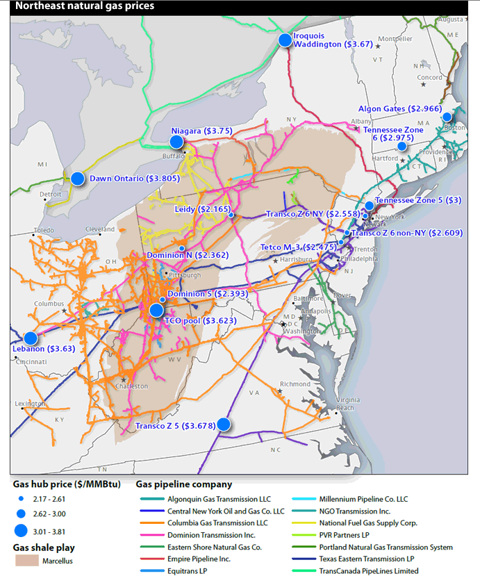 Natural Gas Pipeline Map