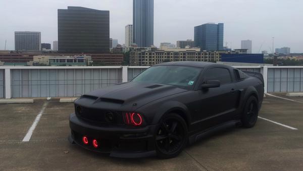 Matte Black Mustang 2005