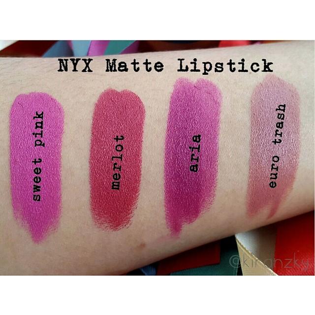 Nyx Matte Lipstick Swatches Merlot