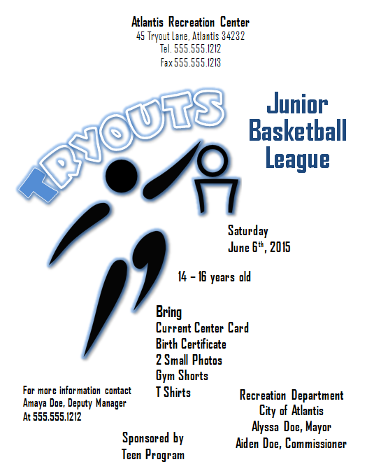 Basketball Tryout Flyer Template