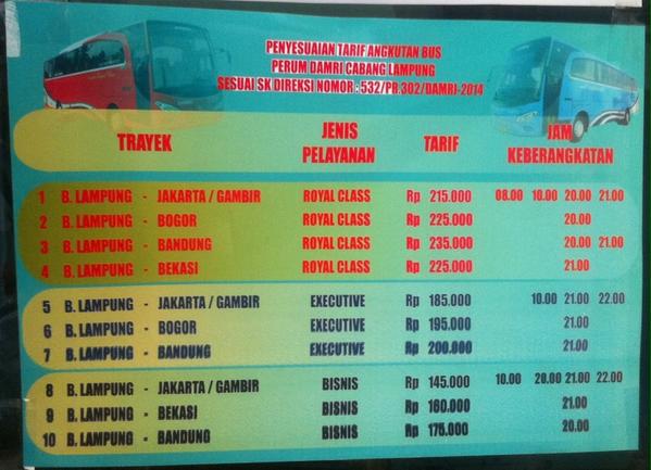 Jadwal Bus Damri Bandung Lampung | infotiket.com Jadwal Bus Damri Bandung Lampung | infotiket.com