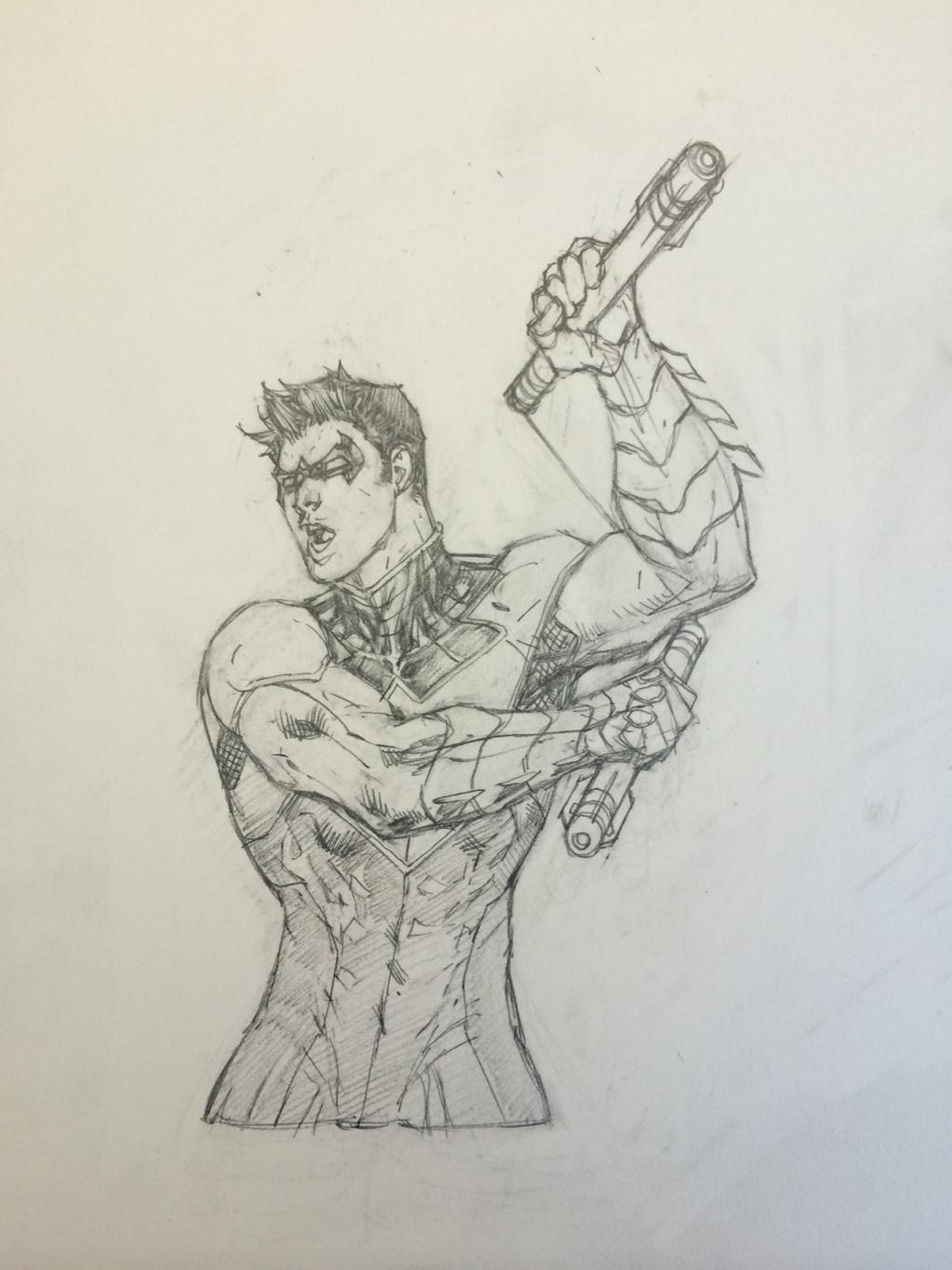 Nightwing Drawing In Pencil