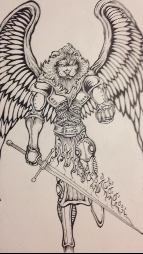 Angelic Sword Drawing