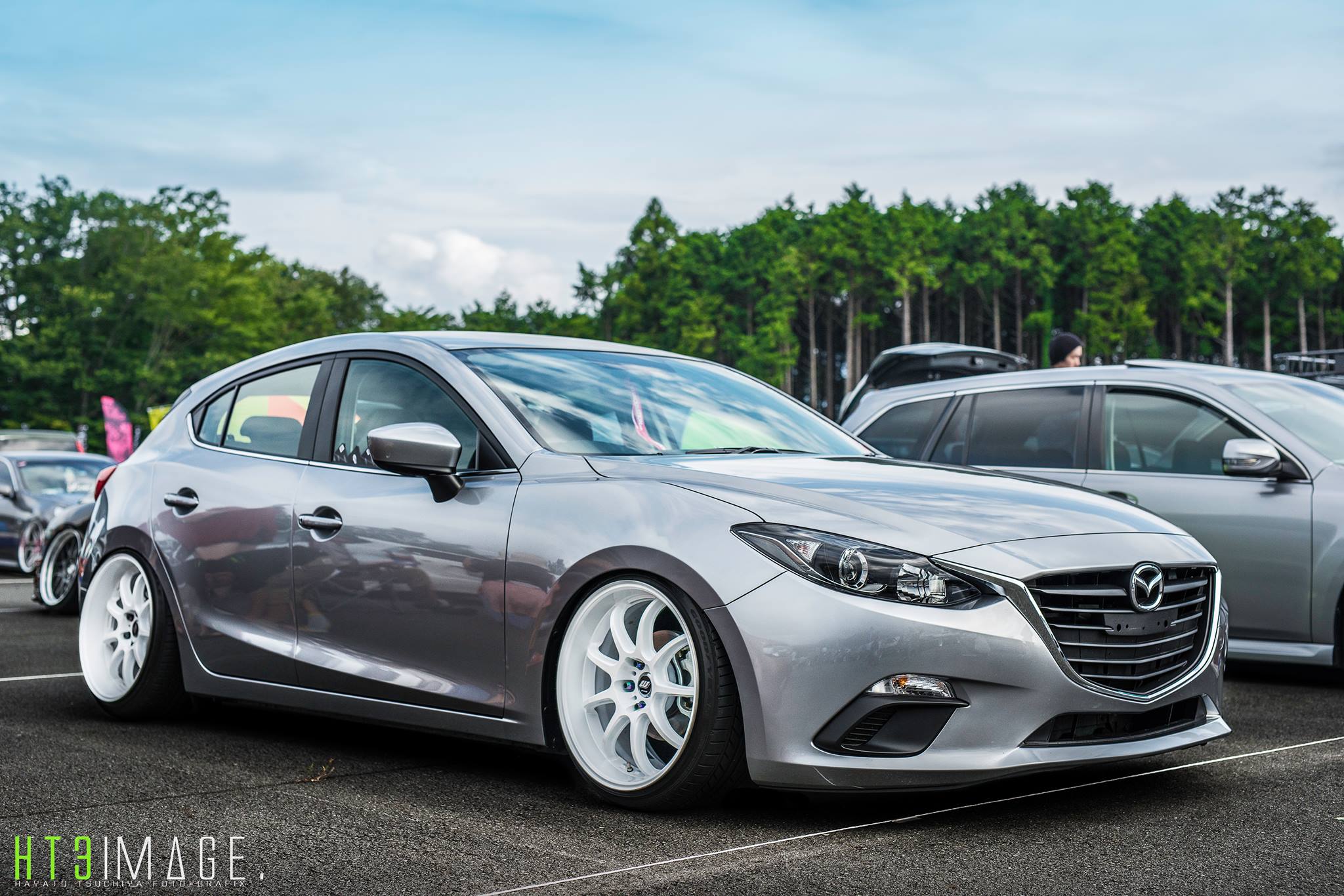 Slammed Silver Mazda 3